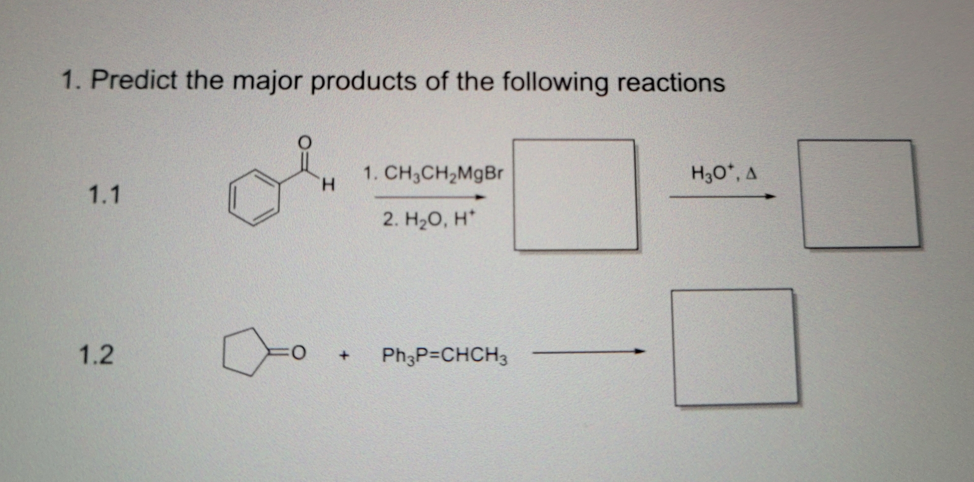 Solved Predict the major products of the following | Chegg.com