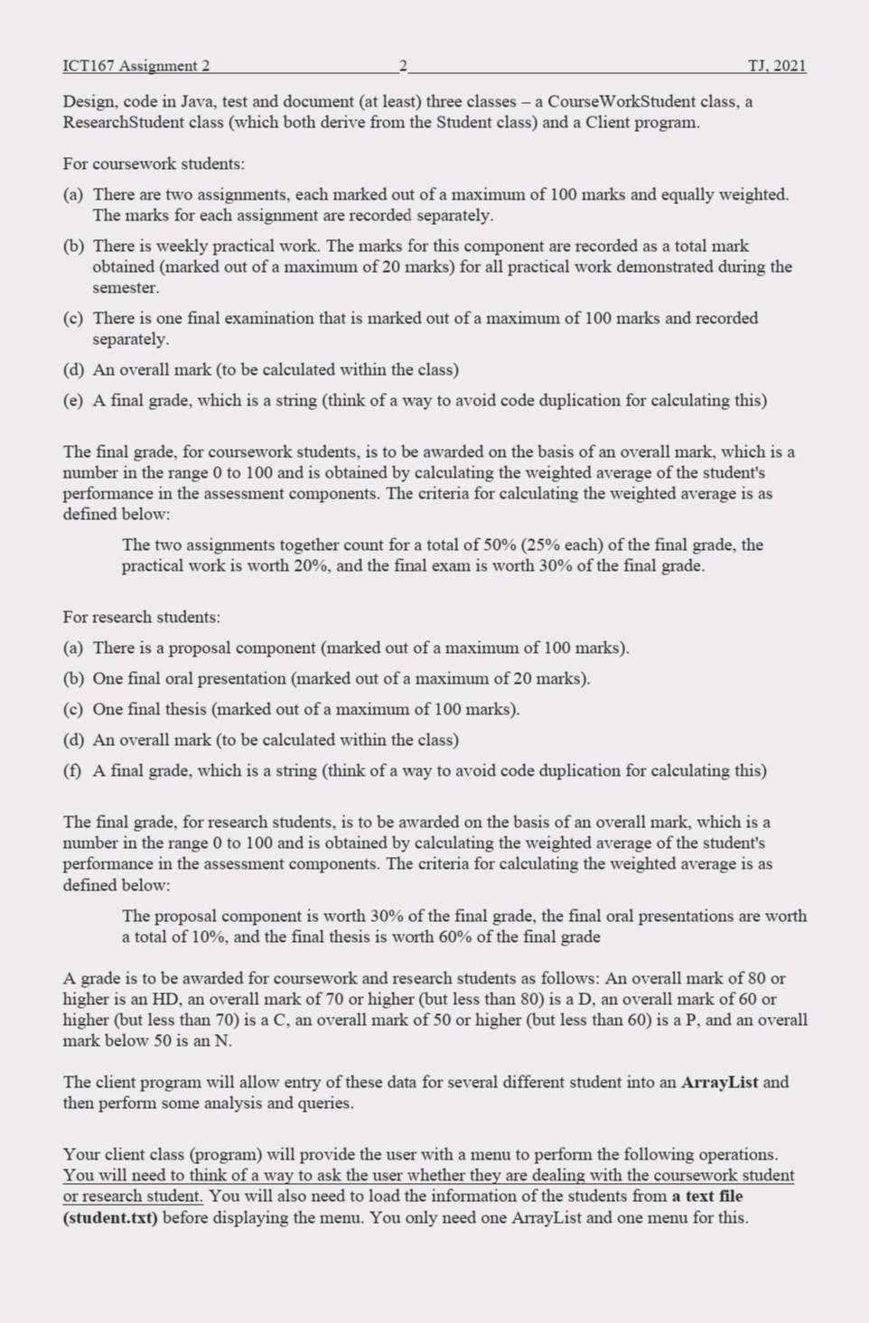 Solved Note: You can only use ArrayList for this assignment. | Chegg.com Solved Note: You can only use ArrayList for this assignment. | Chegg.com