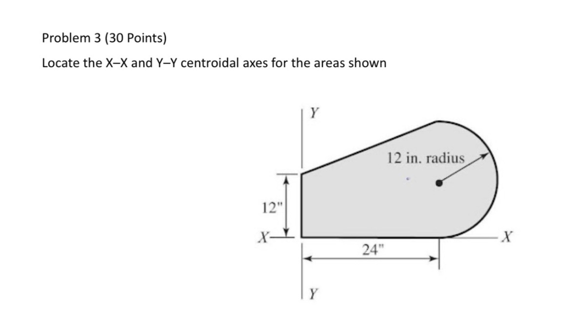 Solved Problem 3 (30 Points)Locate the x-x and Y-Y | Chegg.com Solved Problem 3 (30 Points)Locate the x-x and Y-Y | Chegg.com
