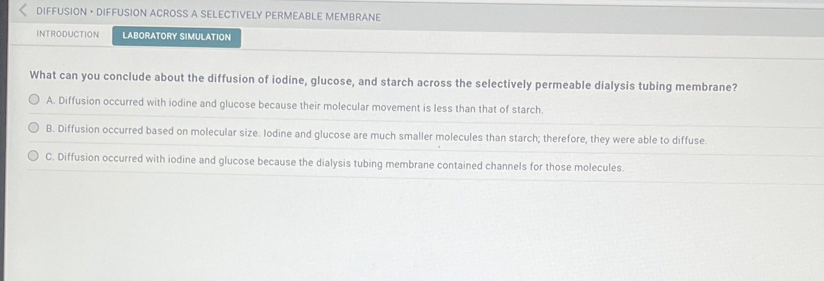 Solved DIFFUSION * ﻿DIFFUSION ACROSS A SELECTIVELY PERMEABLE | Chegg.com