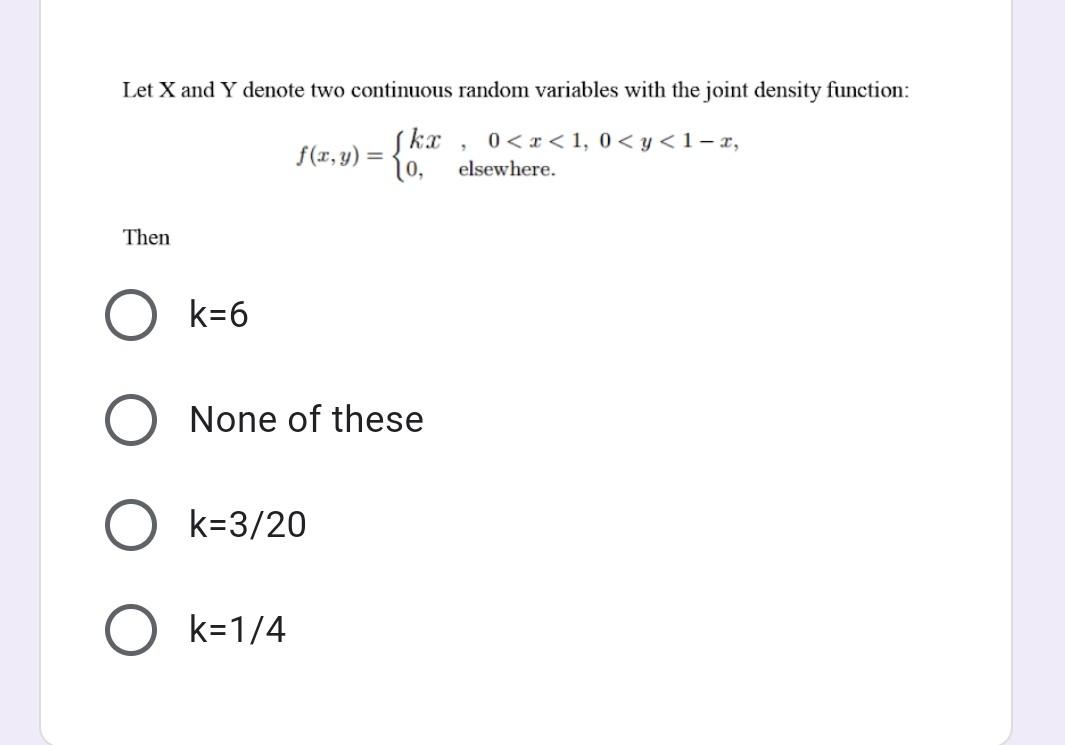 Solved Let X and Y denote two continuous random variables | Chegg.com