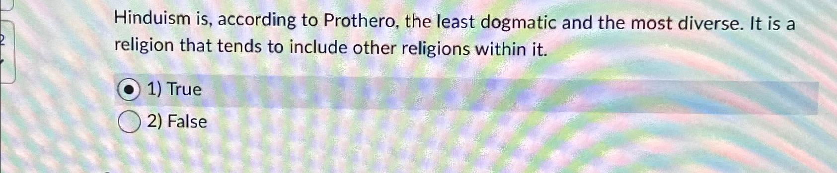 Solved Hinduism is, ﻿according to Prothero, the least | Chegg.com