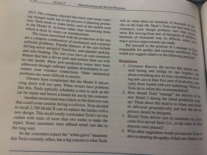 Solved This comprehensive case is about Tesla’s quality | Chegg.com