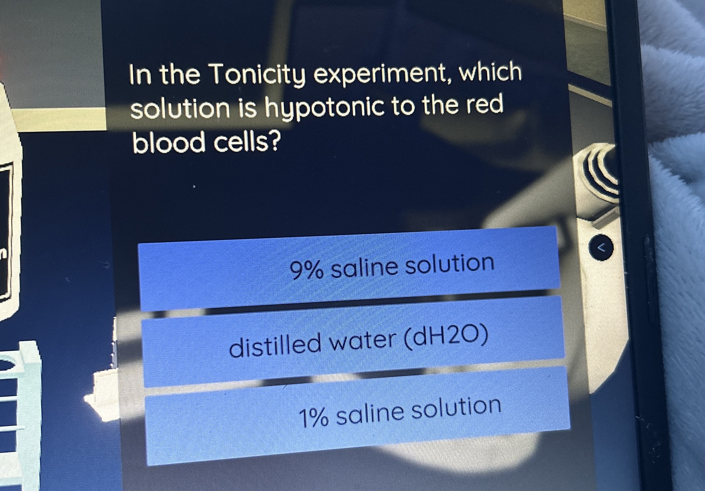 Solved In the Tonicity experiment, whichsolution is | Chegg.com