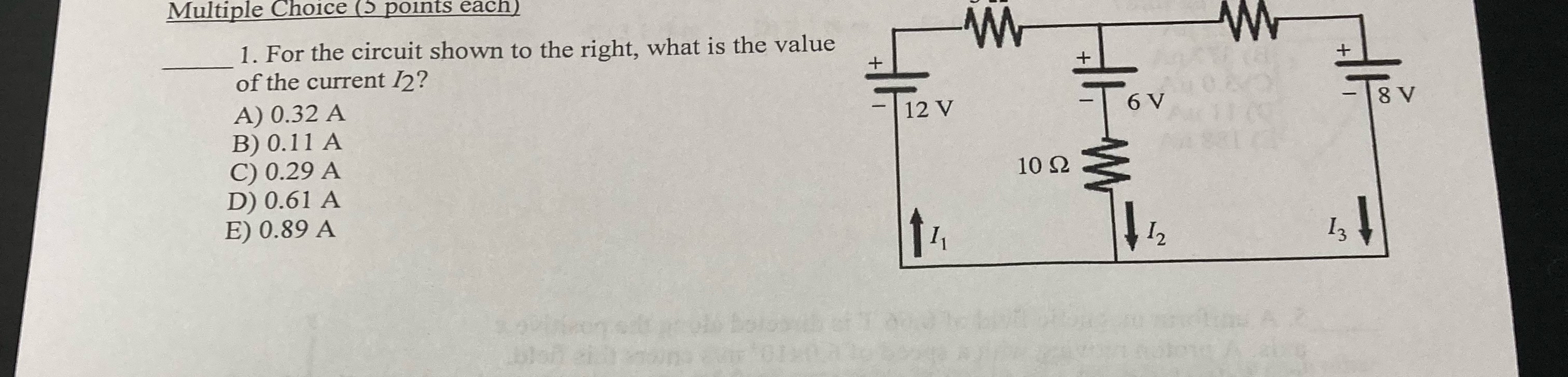 Multiple Choice (s points each)For the circuit shown | Chegg.com