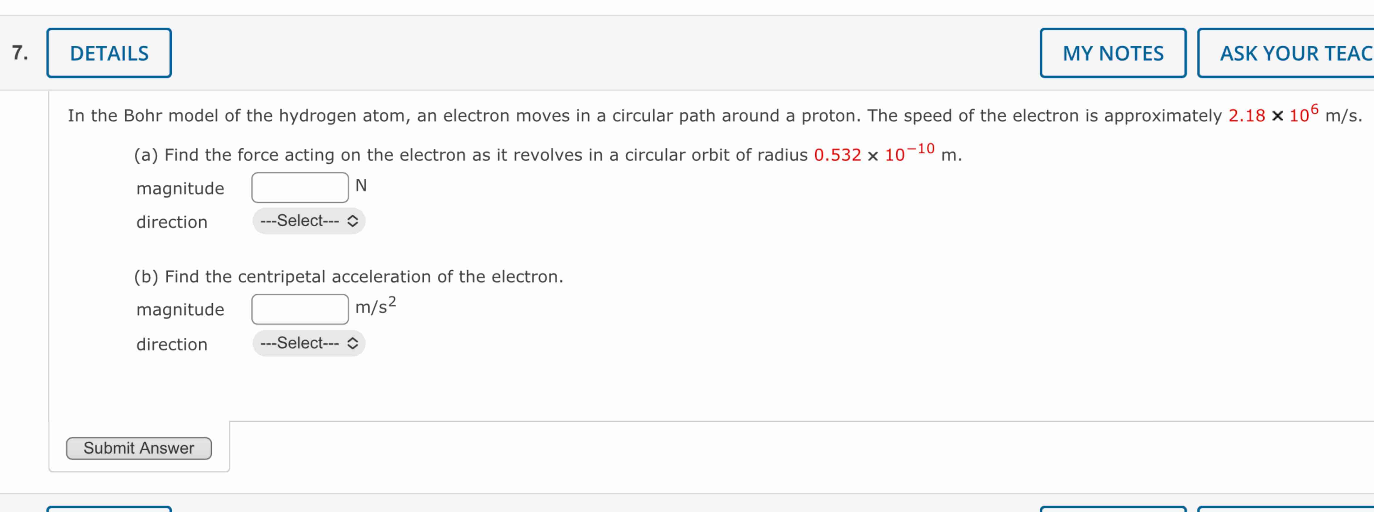 Solved In the Bohr model of the hydrogen atom, an electron | Chegg.com