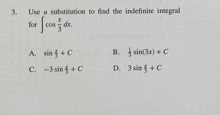Solved Use u ﻿substitution to find the indefinite integral | Chegg.com