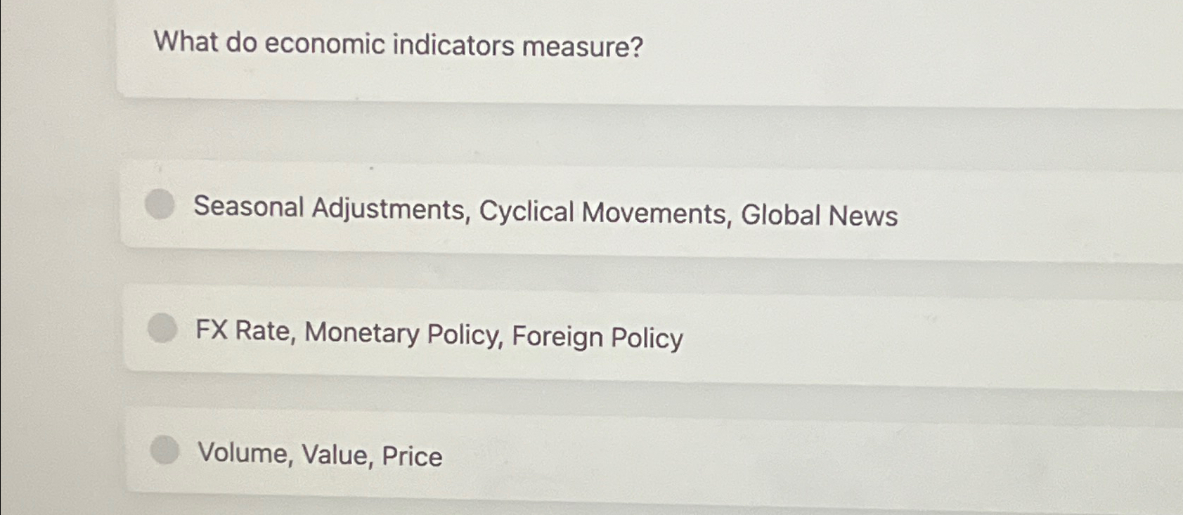 Solved What do economic indicators measure?Seasonal | Chegg.com
