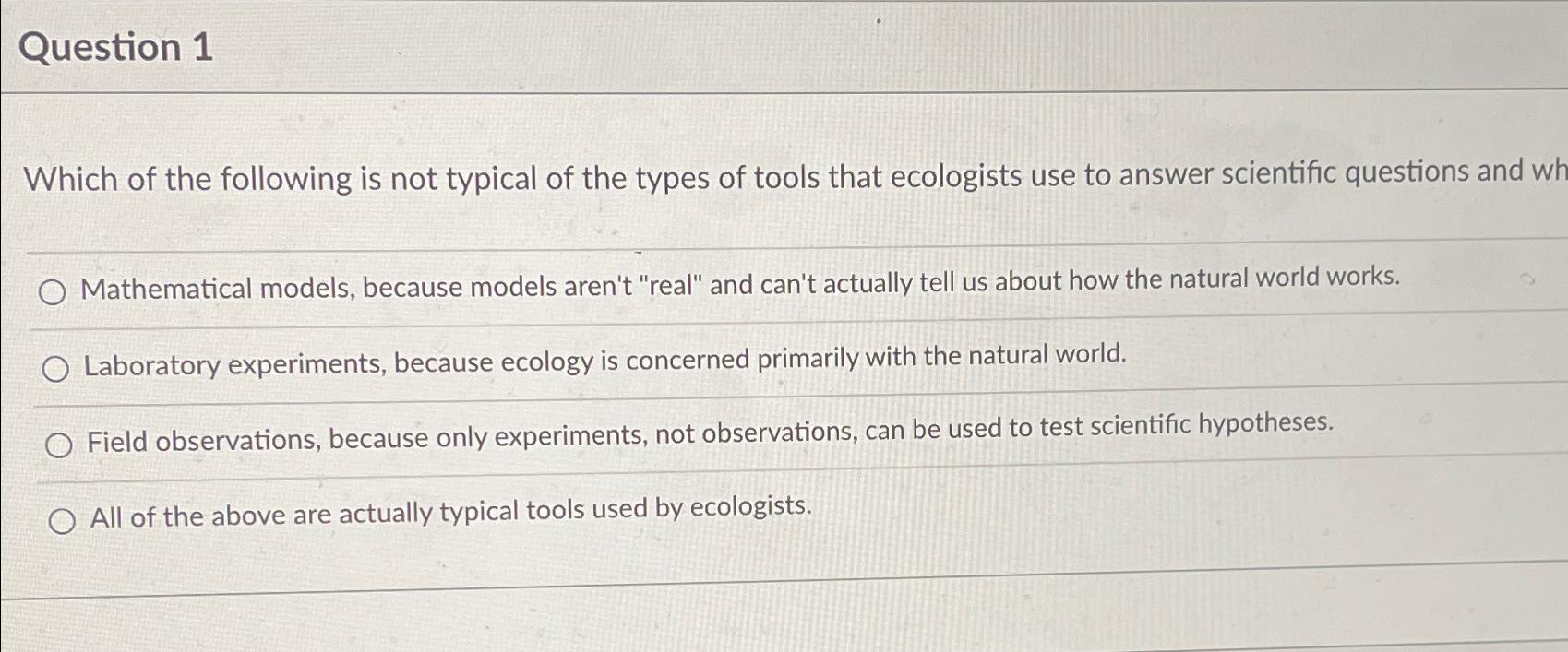 Solved Question 1Which of the following is not typical of | Chegg.com
