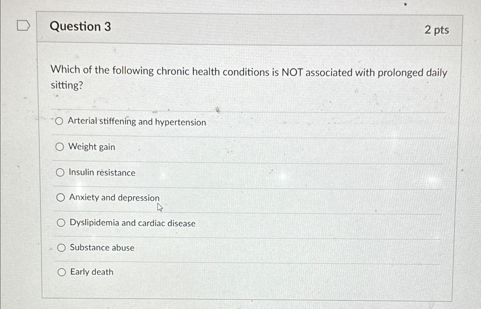 Solved Question 32 ﻿ptsWhich of the following chronic health | Chegg.com