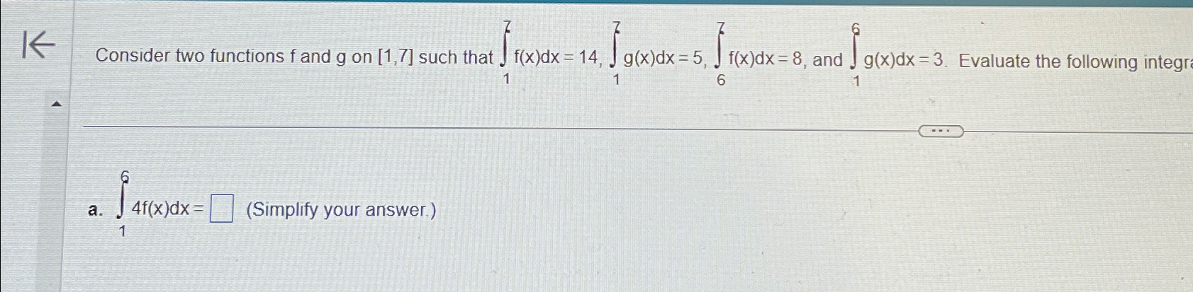 Solved Consider two functions f ﻿and g ﻿on 1,7 ﻿such that | Chegg.com