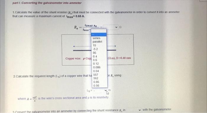 Solved 1. Calculate the value of the shunt resistor (Rε) | Chegg.com