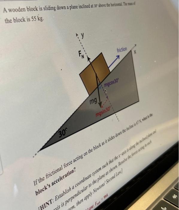 Solved the bIf the frictional force acting on the block as | Chegg.com