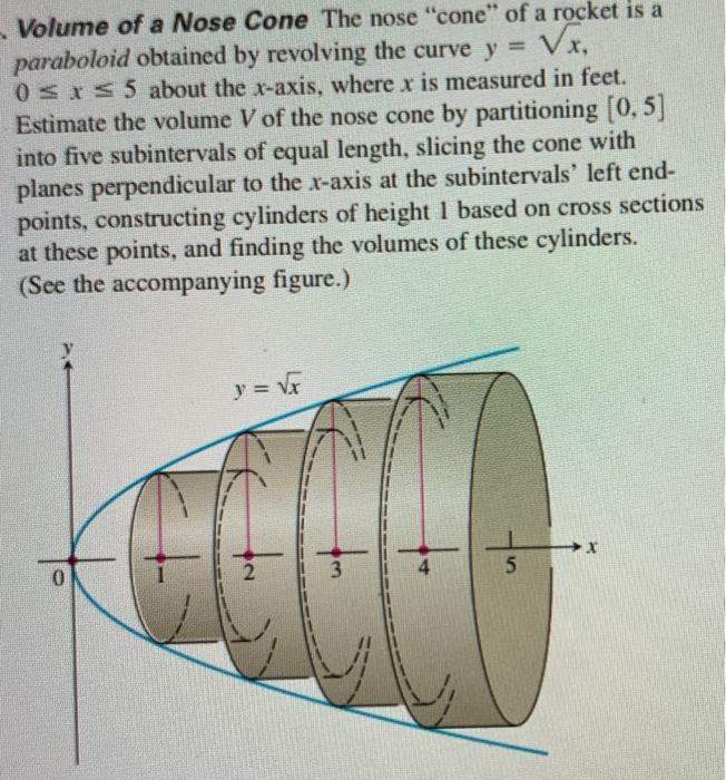 Solved Volume of a Nose Cone The nose "cone" of a rocket is | Chegg.com