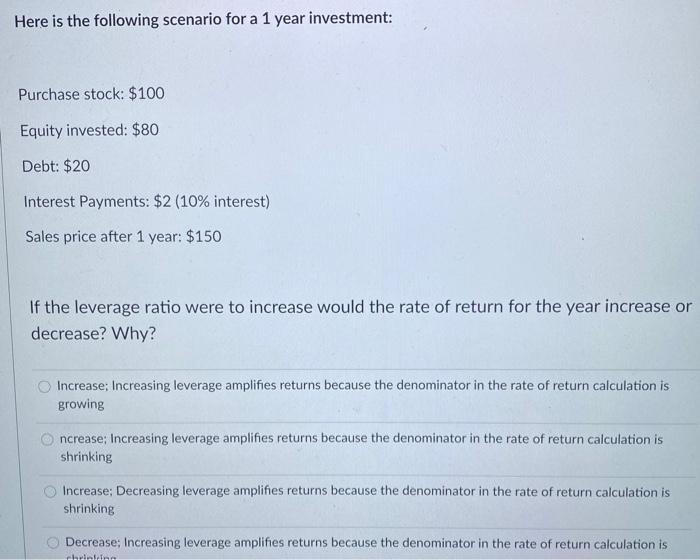 Solved Suppose we have the following real estate speculation | Chegg.com