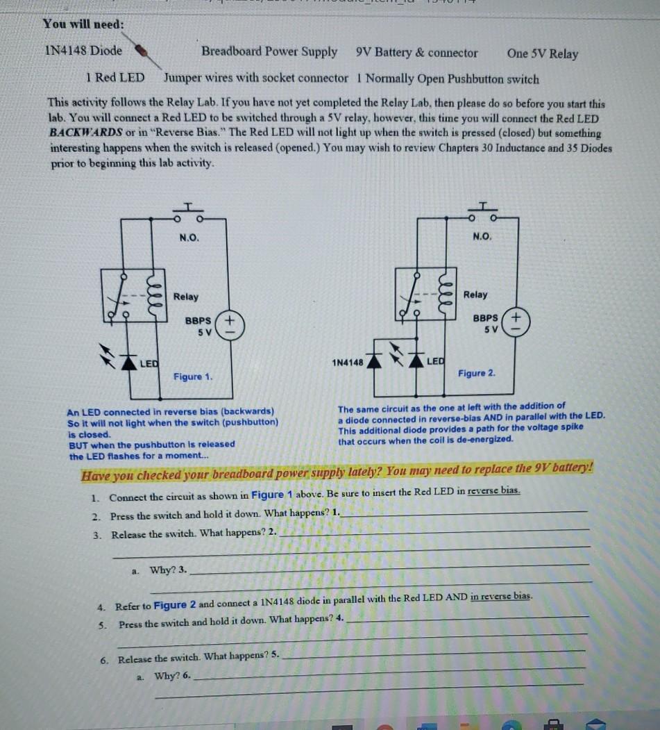 Solved N.O. 7. Study Figure 3 at right. Are the Red LED | Chegg.com