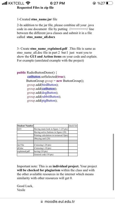 Solved Below is the GUI of the project you supposed to | Chegg.com