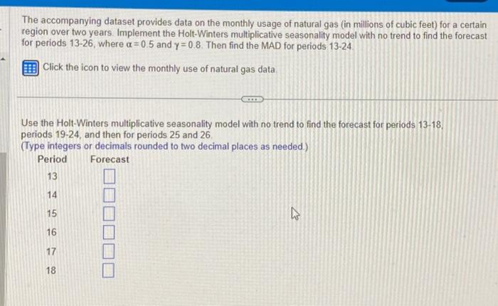 Solved The accompanying dataset provides data on the monthly | Chegg.com
