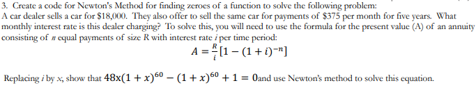 Solved CREATE MATLAB CODECreate a code for Newton's Method | Chegg.com