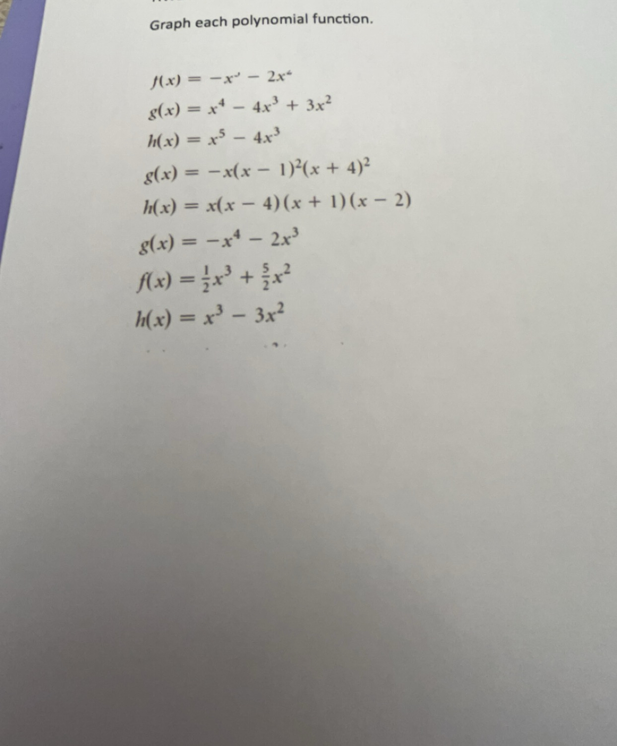 Solved Graph each polynomial | Chegg.com