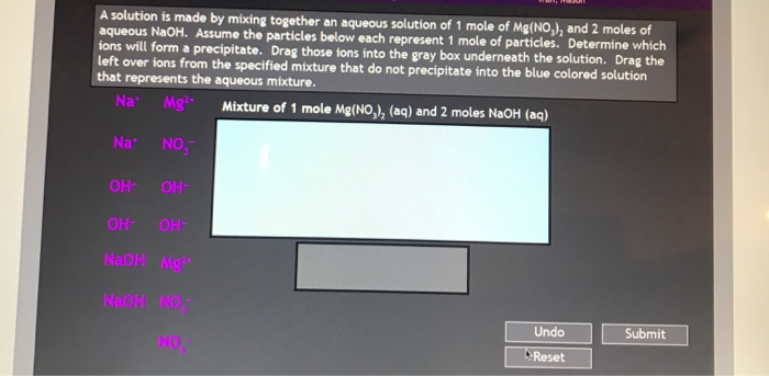 Solved A solution is made by mixing together an aqueous | Chegg.com