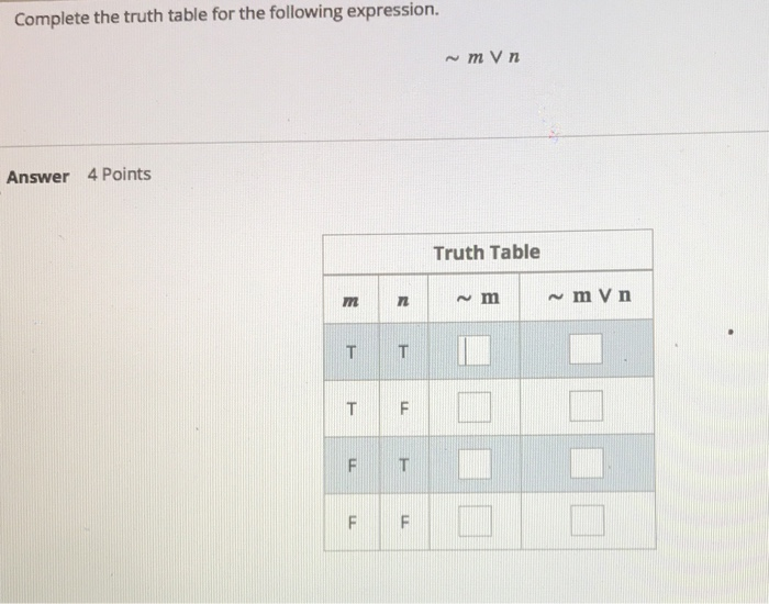 Solved Complete the truth table for the following | Chegg.com