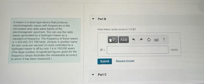 Solved A maser is a laser-type device that produces | Chegg.com