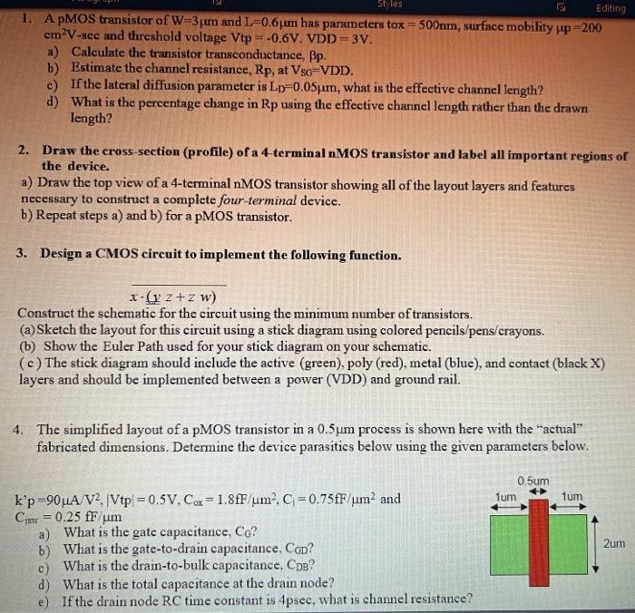 2. Draw the cross-section (profile) of a 4-terminal | Chegg.com