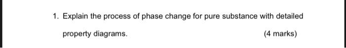 Solved 1. Explain the process of phase change for pure | Chegg.com