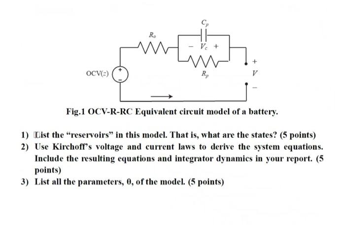 Solved R. HH V OCV(2) R, Fig.1 OCV-R-RC Equivalent circuit | Chegg.com