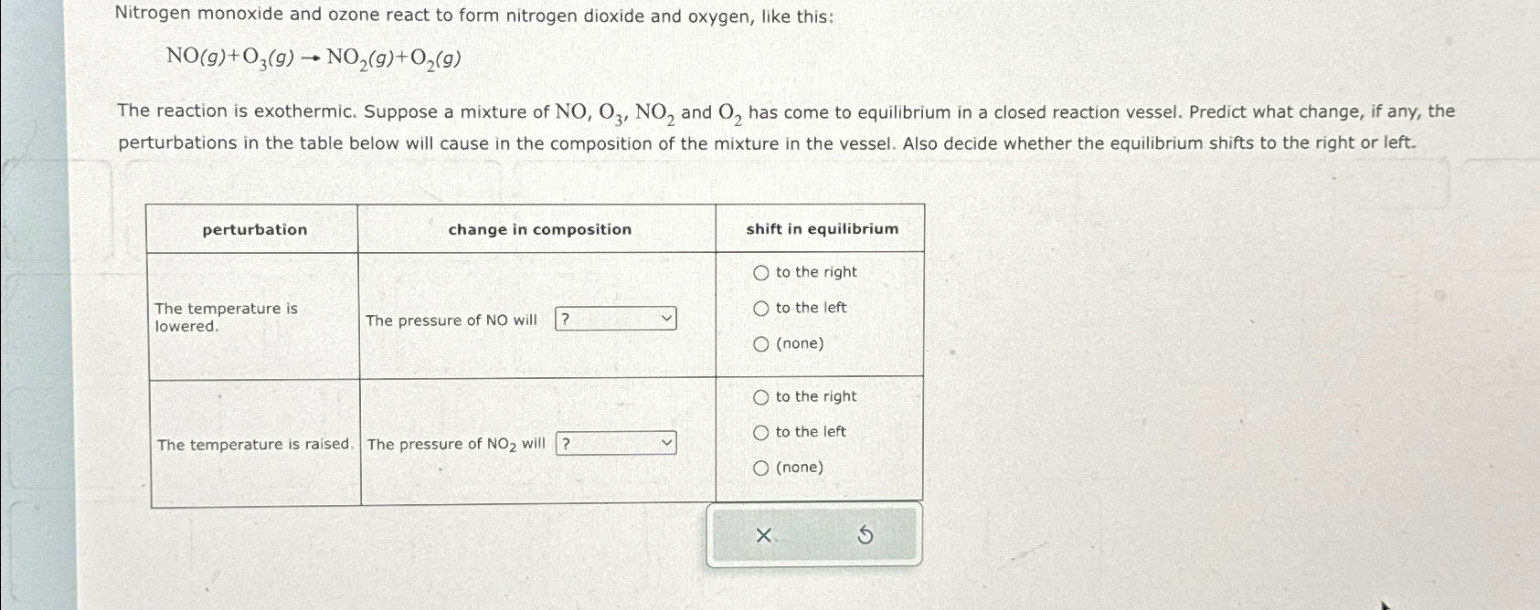 Solved Nitrogen monoxide and ozone react to form nitrogen | Chegg.com