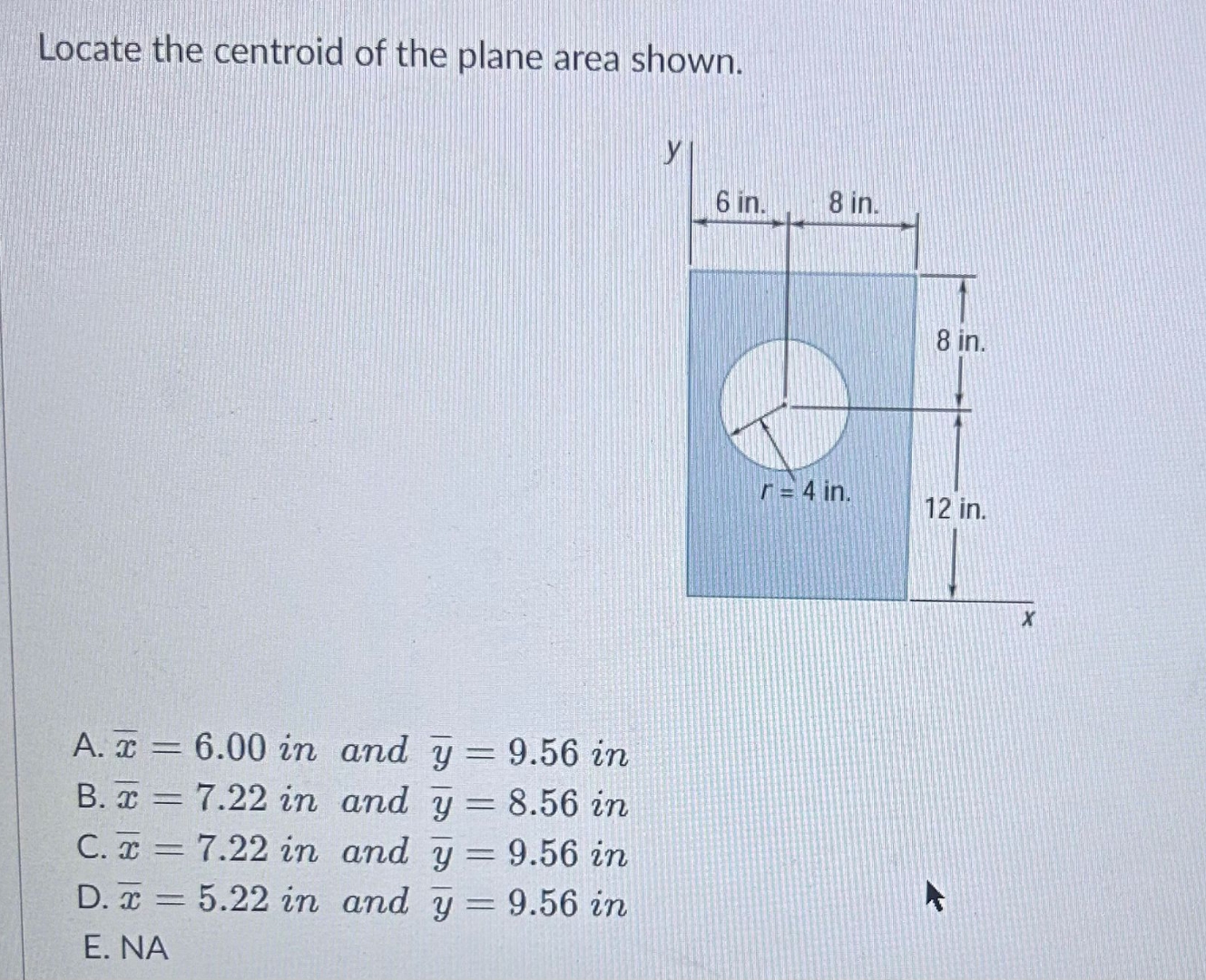 Solved Locate the centroid of the plane area | Chegg.com