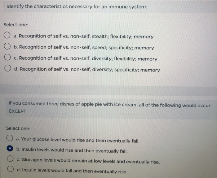 Solved Identify the characteristics necessary for an immune | Chegg.com