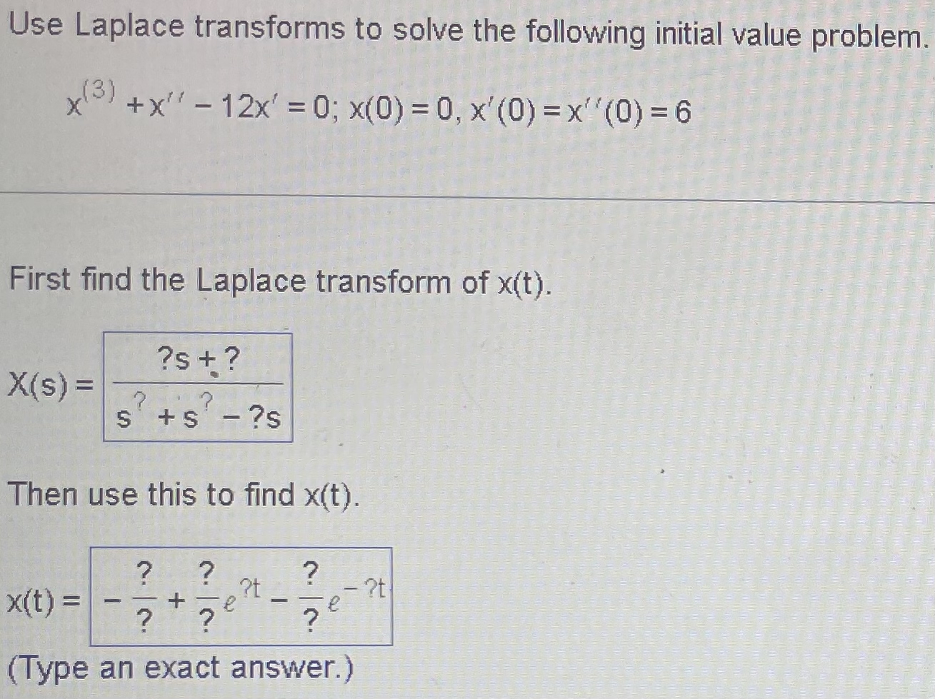 Solved Use Laplace transforms to solve the following initial | Chegg.com