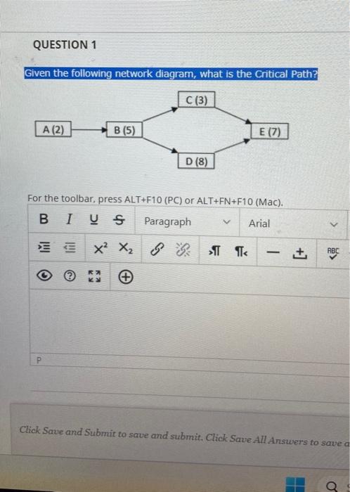Solved QUESTION 1 Given the following network diagram, what | Chegg.com