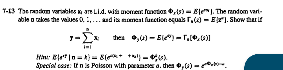 Solved -13 The random variables xi are i.i.d. with moment | Chegg.com