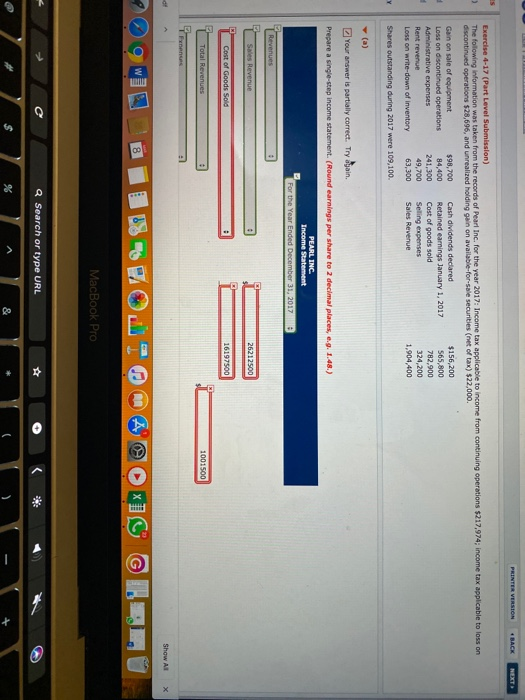 Solved Exercise 4-17 (Part Level Submission) The following | Chegg.com
