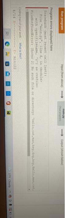7.8 LAB: Word frequencies (lists) wie program that | Chegg.com