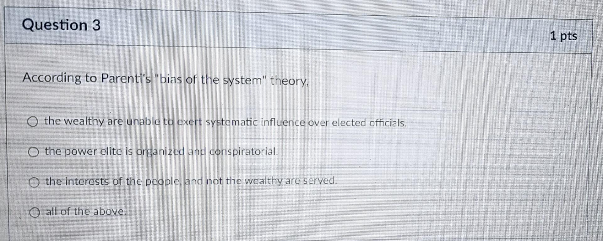 Solved Question 1 1 pts Which of the following is NOT one of | Chegg.com