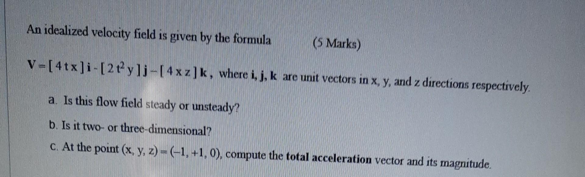 Solved An idealized velocity field is given by the formula | Chegg.com