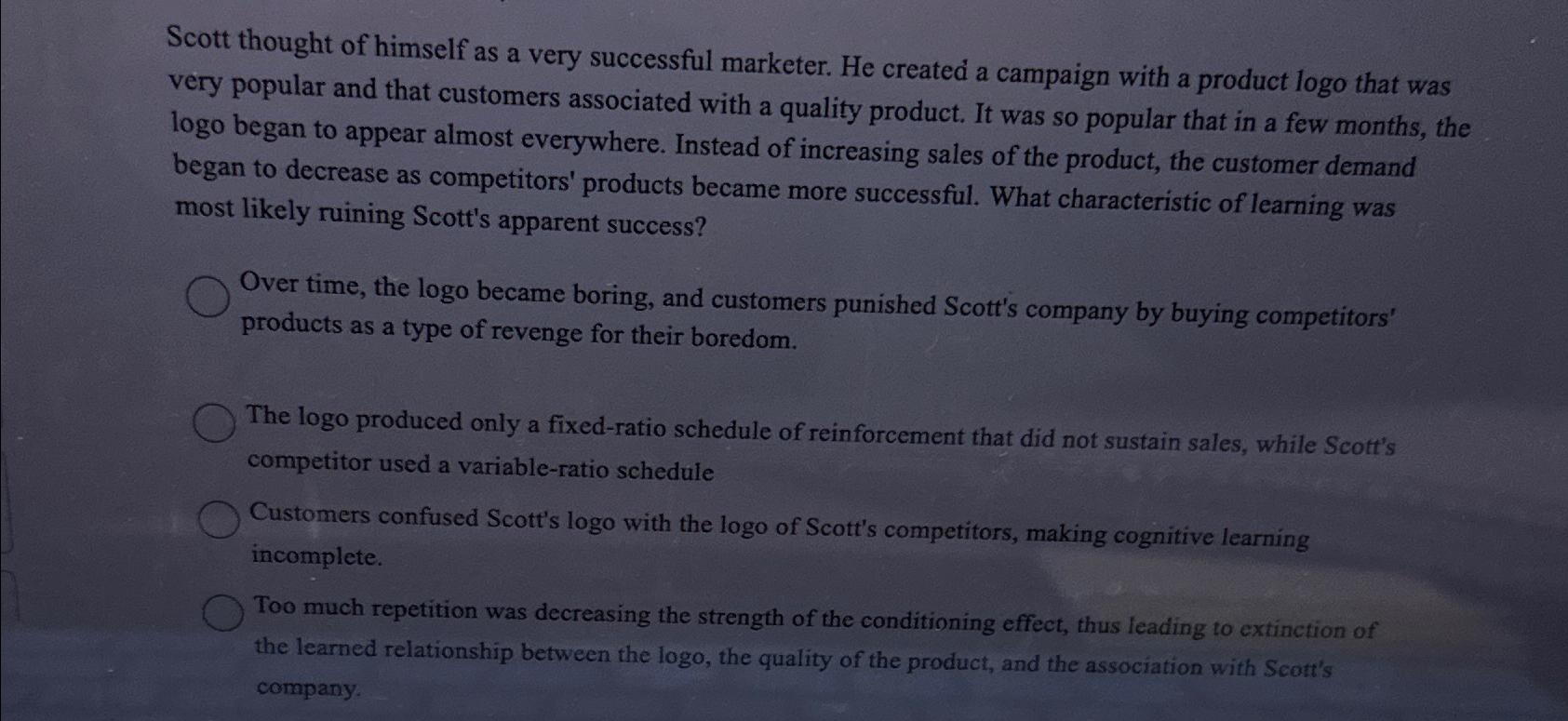 Solved Scott thought of himself as a very successful | Chegg.com