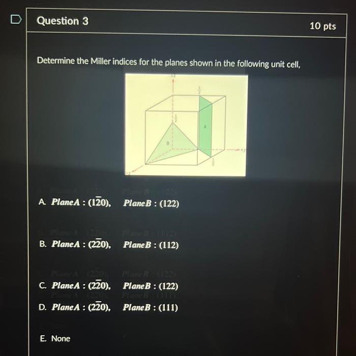 Solved Determine the Miller indices for the planes shown in | Chegg.com