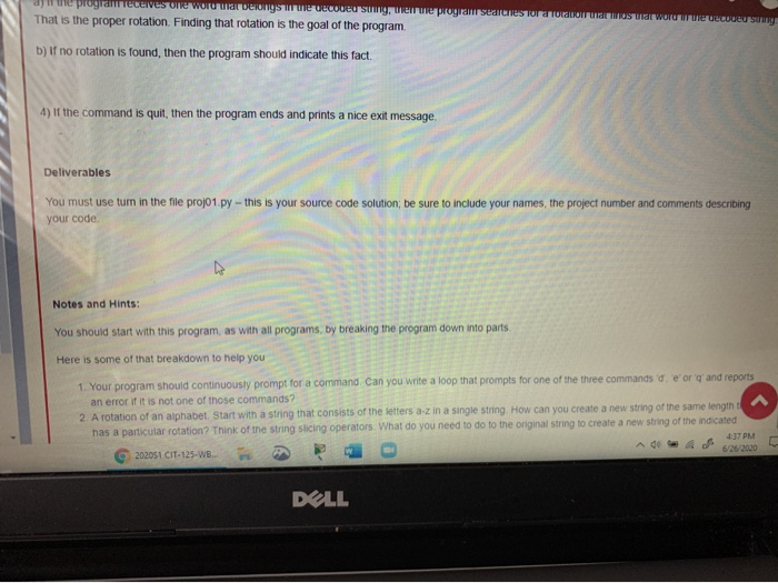 Solved Project Description Specification 1) The program | Chegg.com