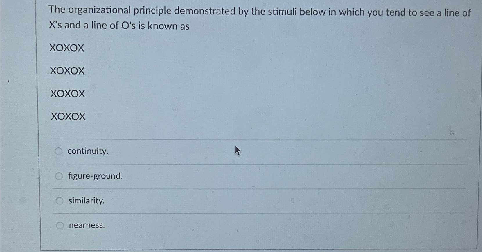 Solved The organizational principle demonstrated by the | Chegg.com