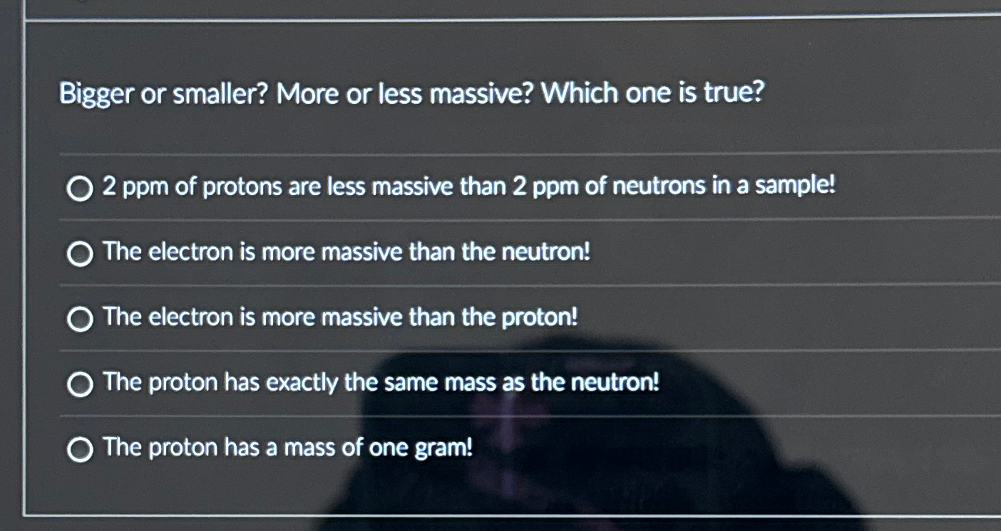 Solved Bigger or smaller? More or less massive? Which one is | Chegg.com