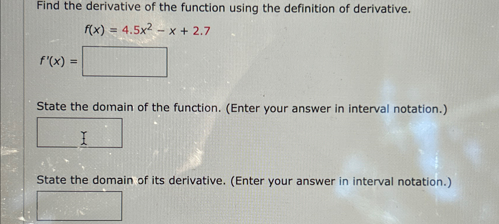 Solved Find the derivative of the function using the | Chegg.com