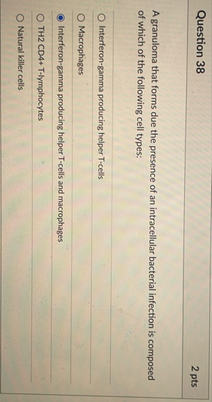 Solved Question 382 ﻿ptsA granuloma that forms due the | Chegg.com