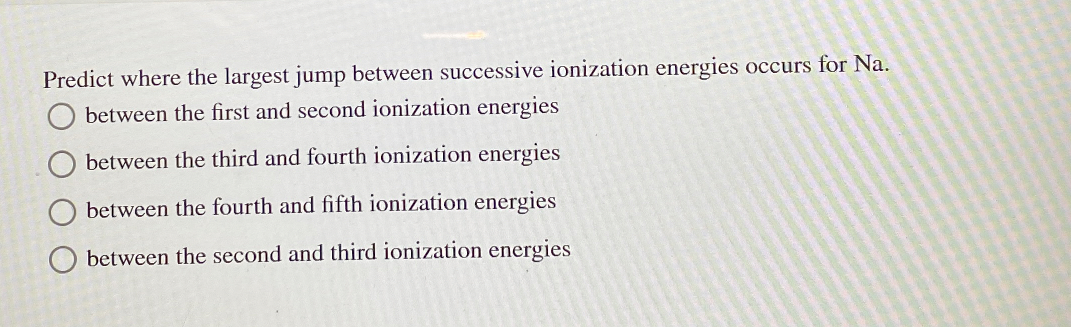 Solved Predict where the largest jump between successive | Chegg.com