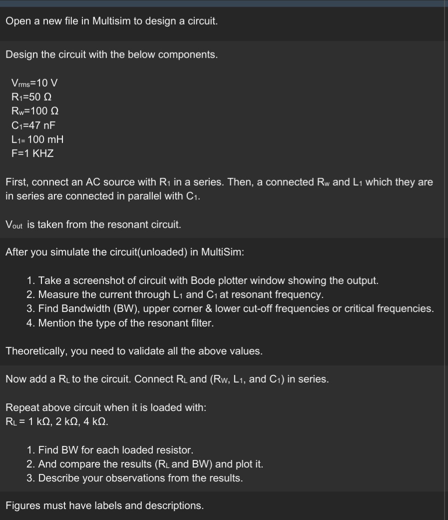 Solved Open a new file in Multisim to design a | Chegg.com