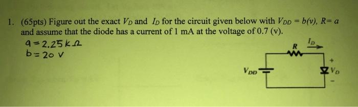 Solved 1. (65pts) Figure out the exact Vp and Ip for the | Chegg.com